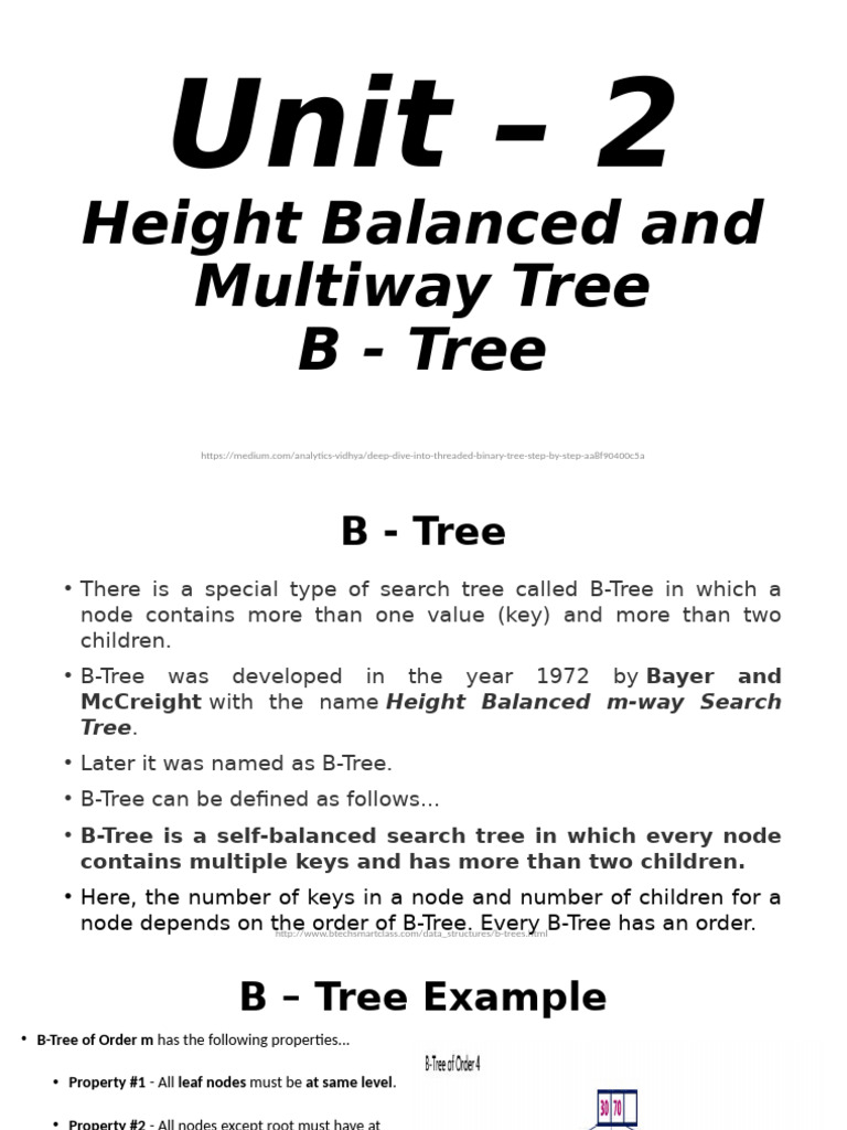 2 Unit II B-Tree Creation Insertion Deletion | PDF