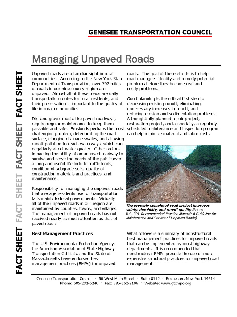Best Practices for Unpaved Roads Management | PDF | Road | Road Surface