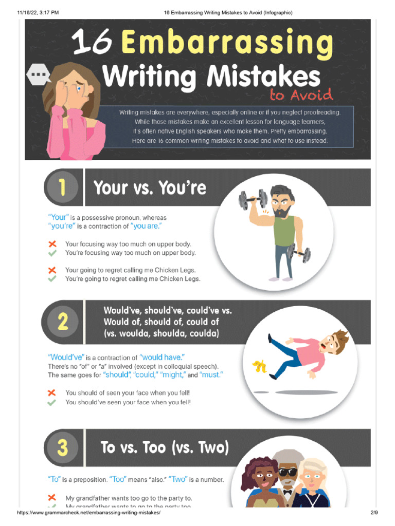 16 Embarrassing Writing Mistakes to Avoid (Infographic) | PDF
