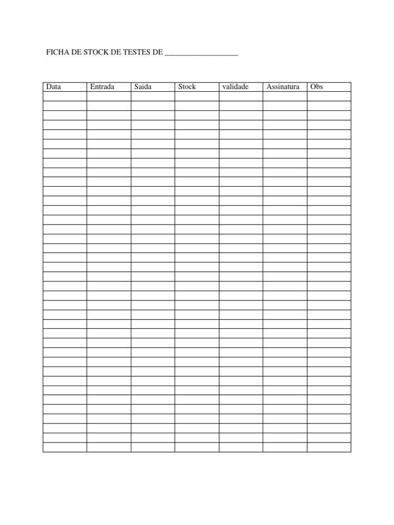 Ficha de Stock Tdr | PDF