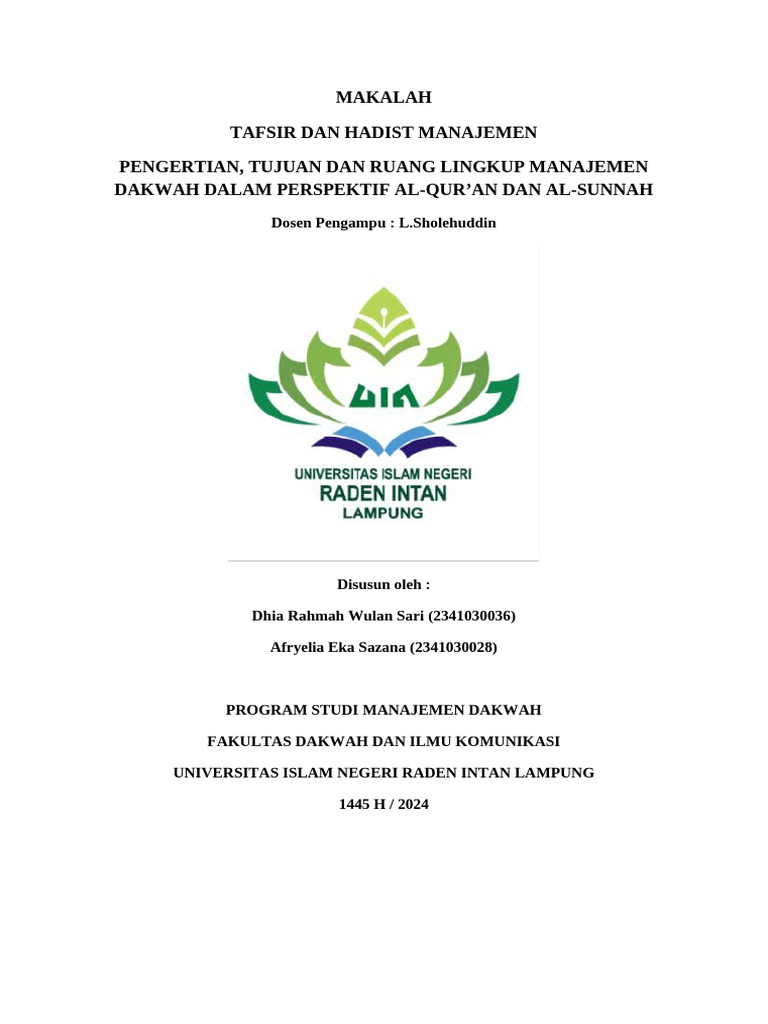 MAKALAH TAFSIR & MANAJEMEN | PDF MAKALAH TAFSIR & MANAJEMEN | PDF