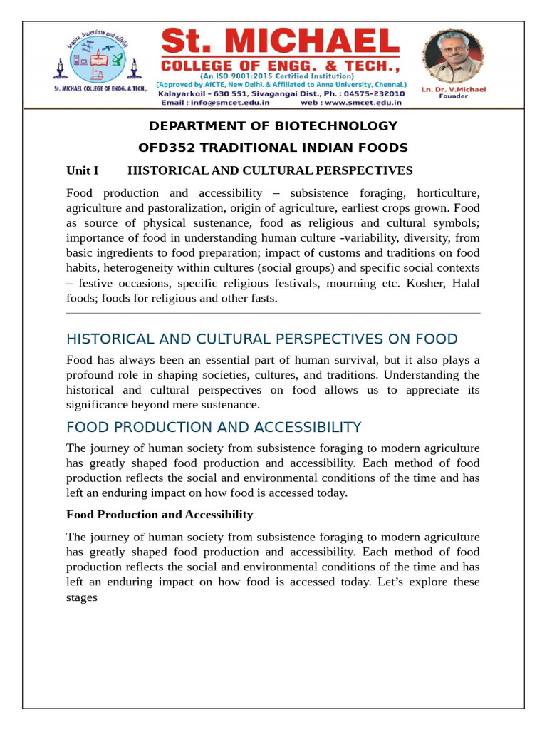 Traditional Indian Foods Overview | PDF | Agriculture | Nutrients