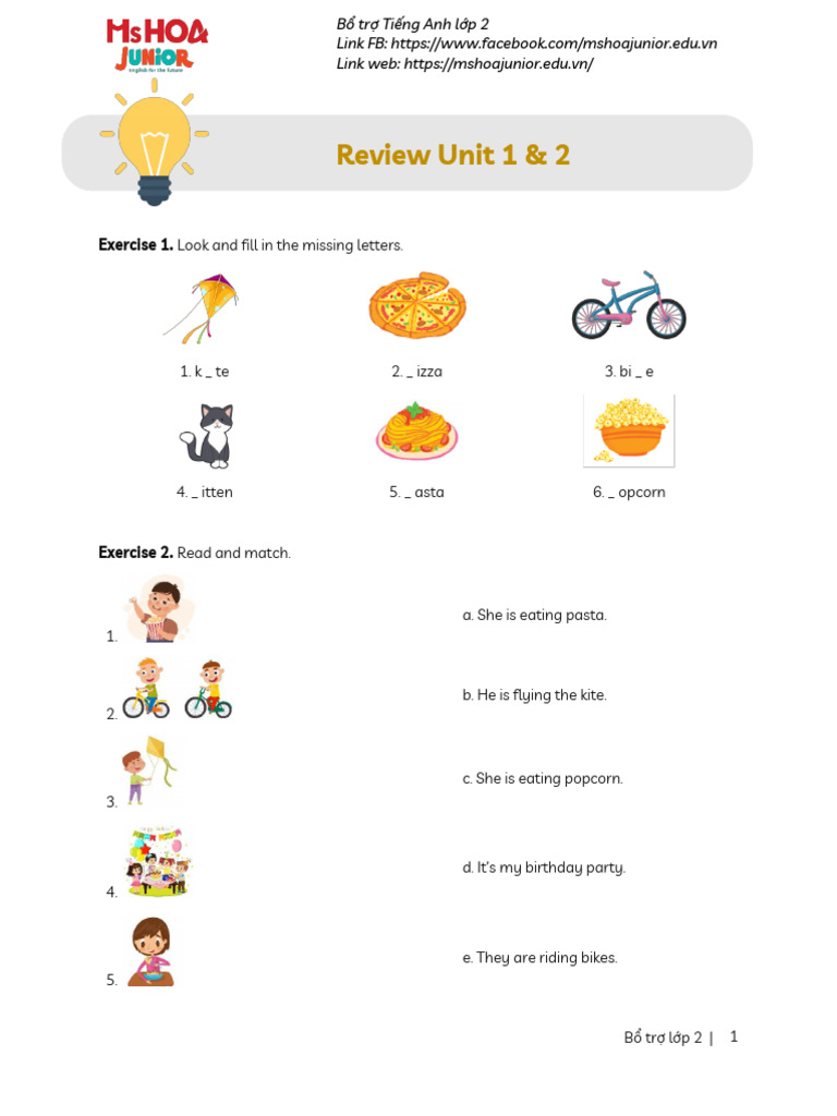 Review 1 & 2 - Grade 2 | PDF