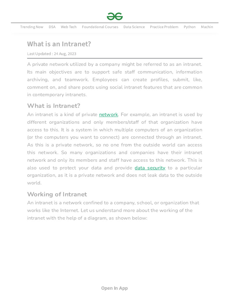 Intranet - Definition, Benefits, Features & More | PDF | Computer ...