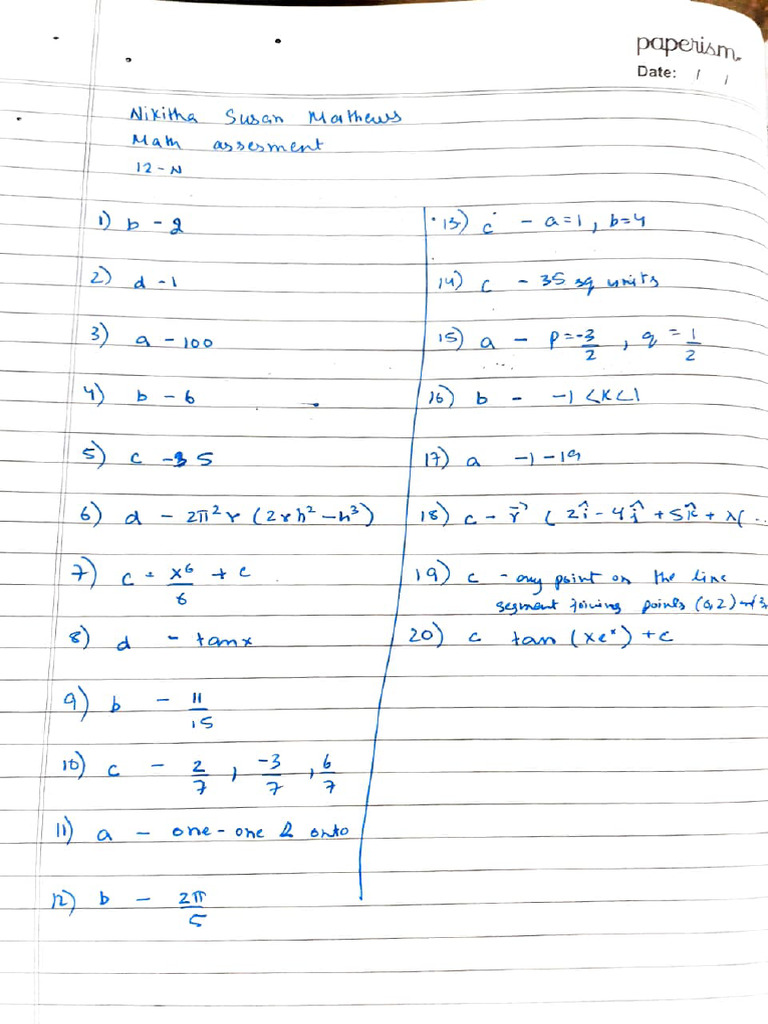 Math Assessment | PDF
