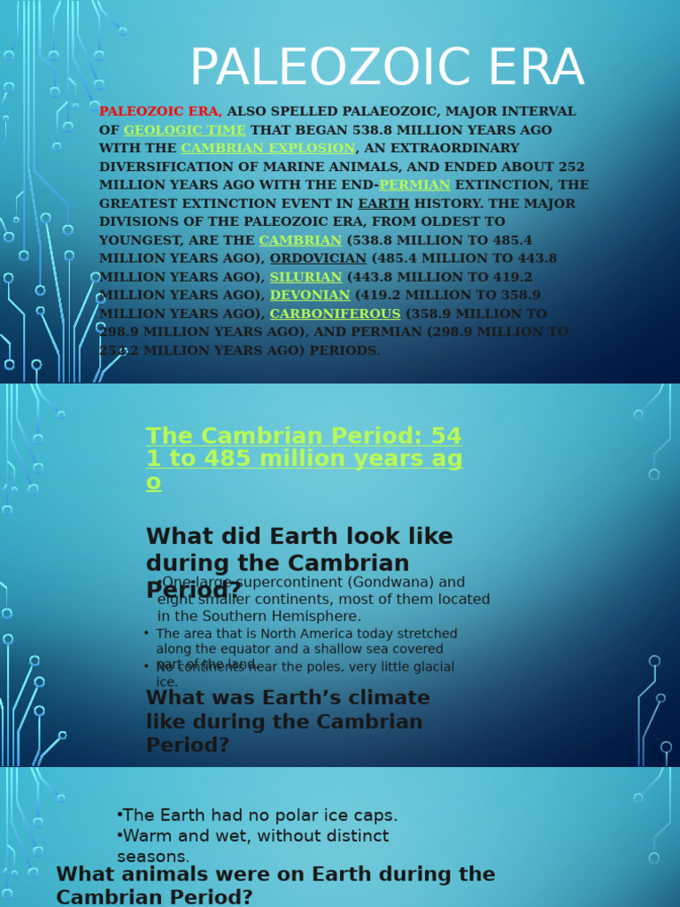 Paleozoic Era | PDF