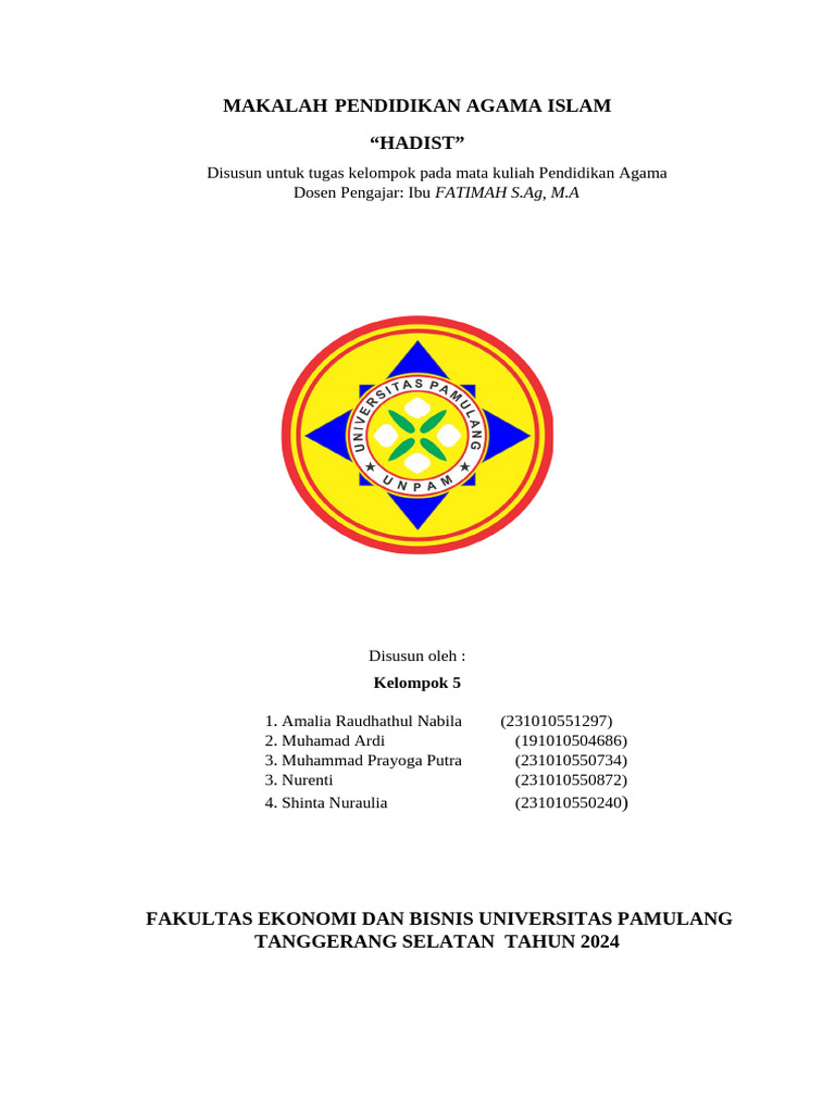 MAKALAH Hadist. Kel. 5 | PDF