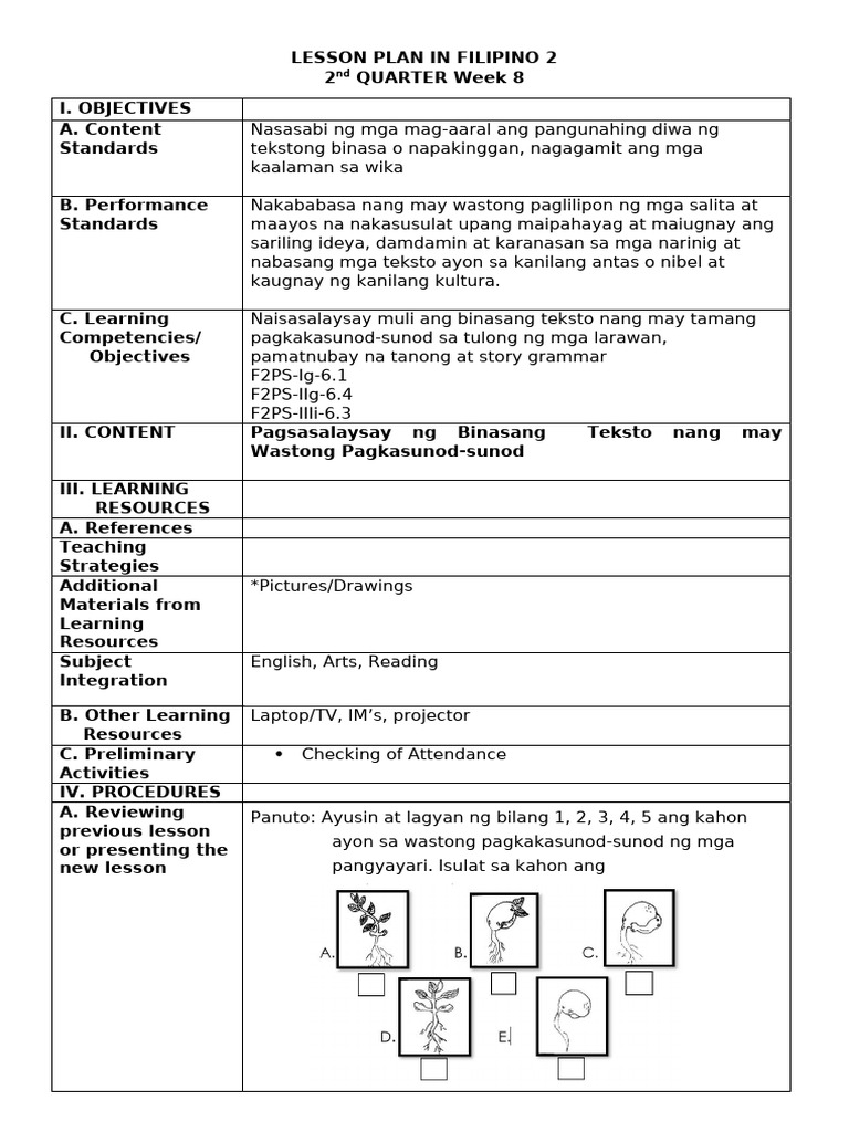 Filipino 2 q2 Week 8 Lp | PDF