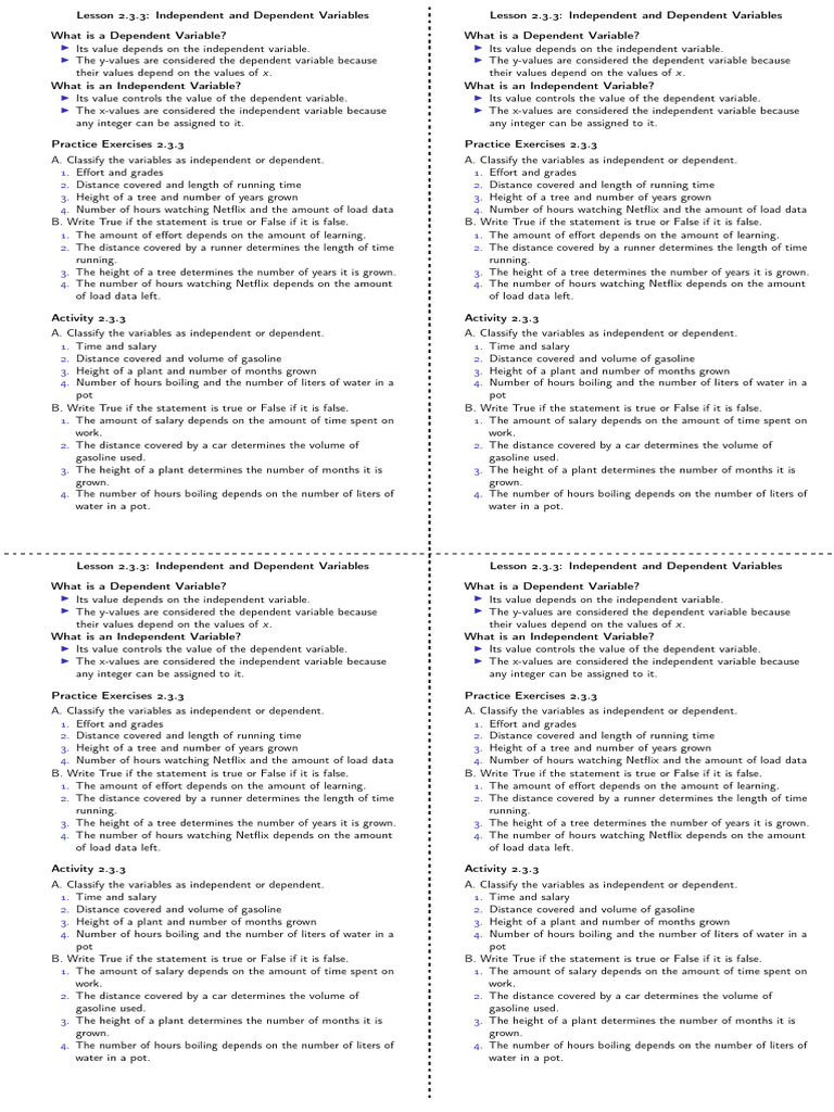 Hand Independent and Dependent Variables | PDF