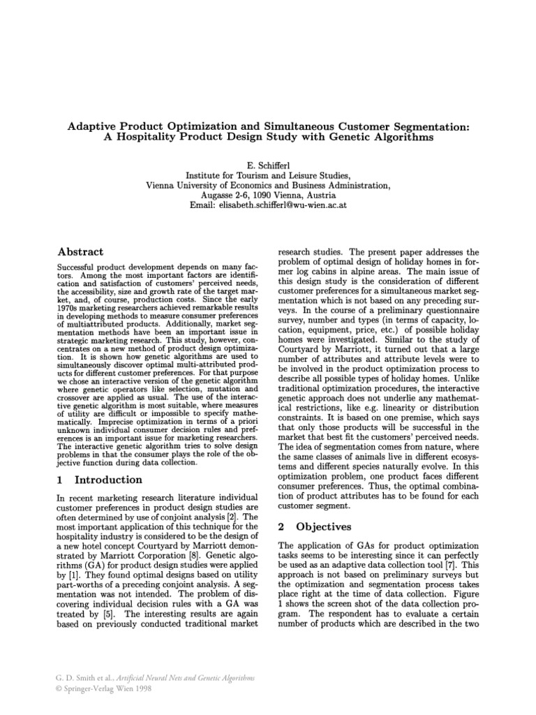 Adaptive Product Optimization and Simultaneous Customer Segmentation: A ...