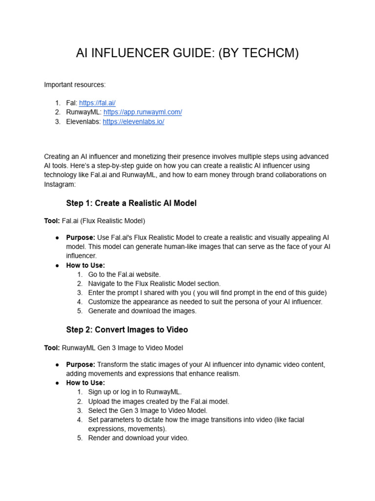 Ai Influencer Guide - 2 | PDF