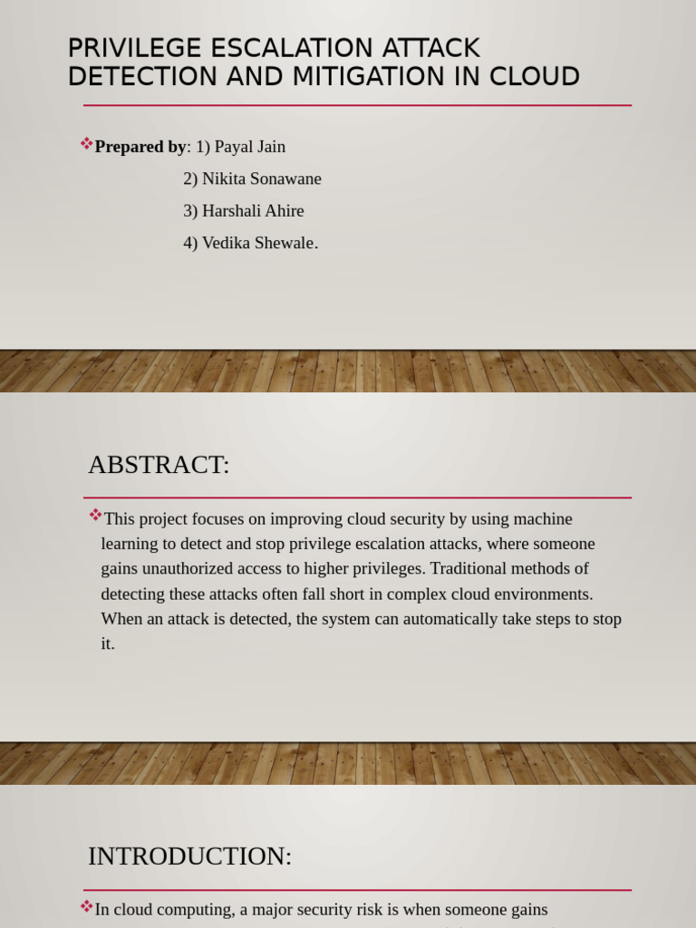 Privilege Escalation Attack Detection And Mitigation In Cloud Pdf