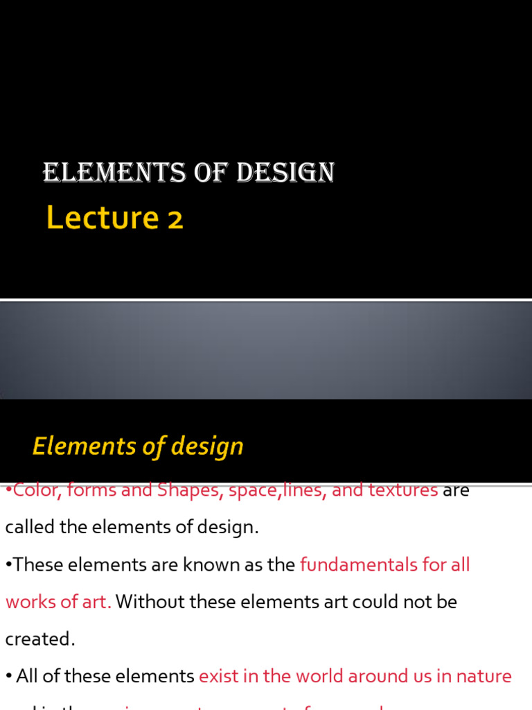 Elements and principles of design | PDF