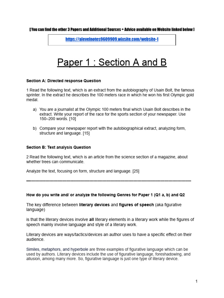 Paper 1, Section A and B | PDF