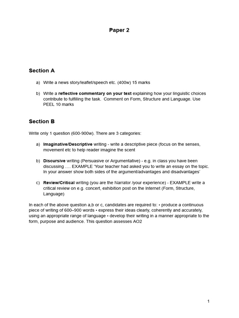 Paper 2, Section A and B | PDF