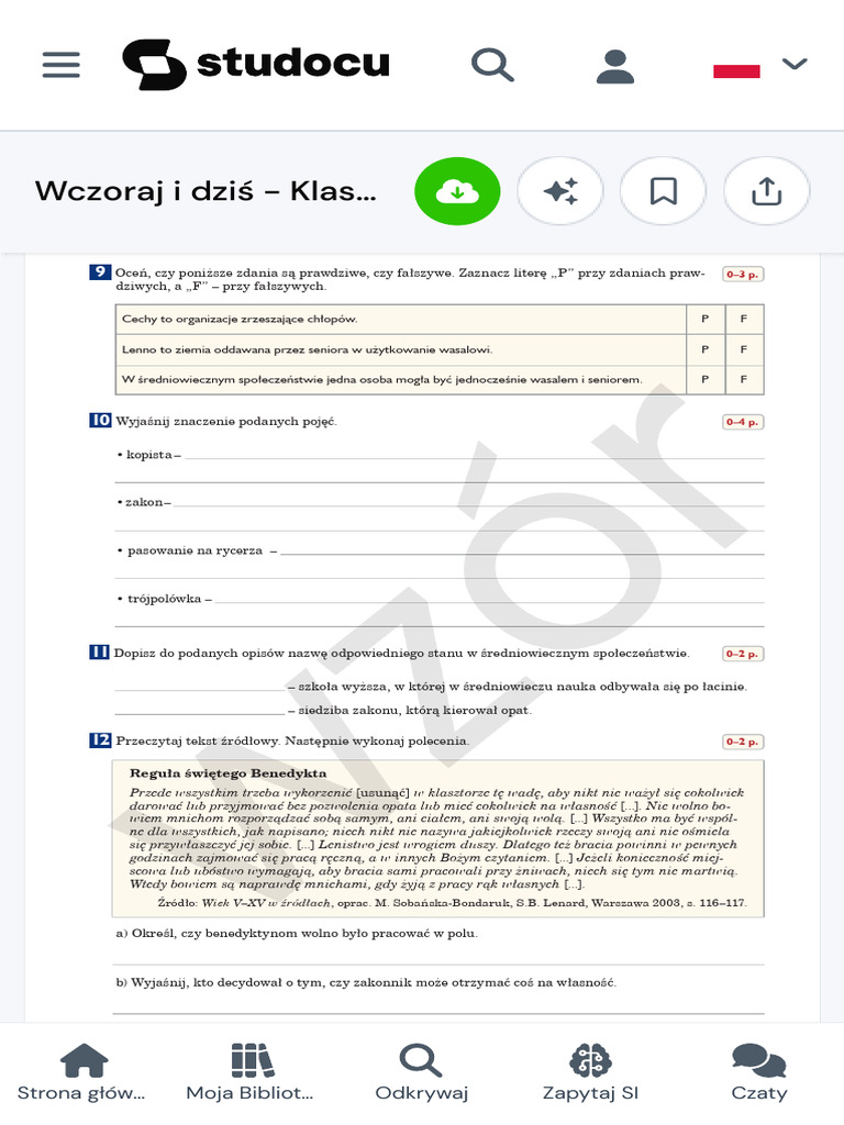 Wczoraj I Dziś - Klasa 5 - Dział 5 - Sprawdzian - Grupa A 2 Uzupełnij Tekst. 0-5 P. 3 Podkreśl ...