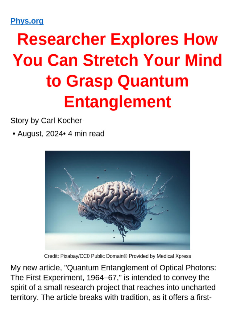 Understanding Quantum Entanglement | PDF