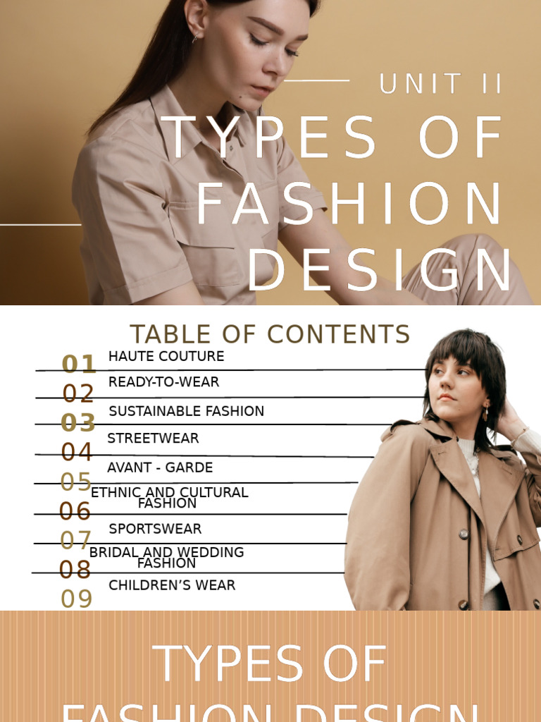 Types of Fashion Design | PDF | Fashion | Clothing