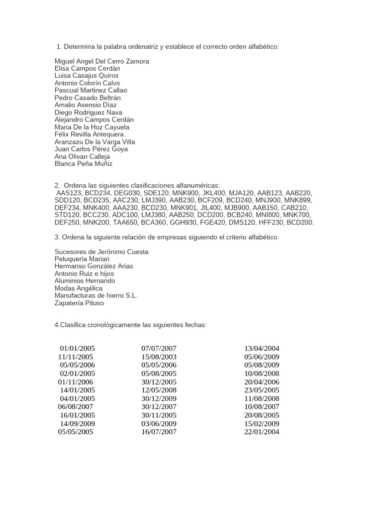 Ejercicios Archivos | PDF