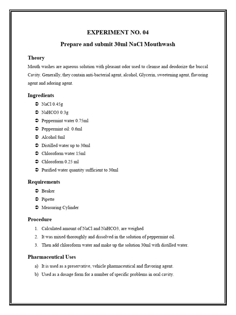 Experiment No.04 Pharmatech | PDF