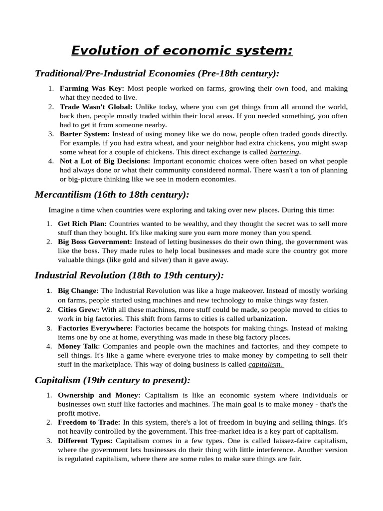 Evolution of Economic System | PDF