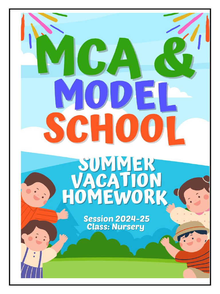 Nursery Summer Vacation Homework Merged | PDF