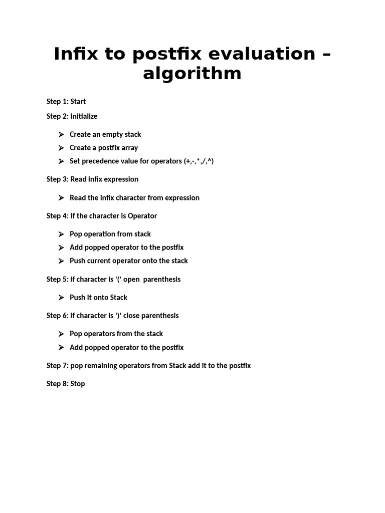 Infix To Postfix Evaluation | PDF