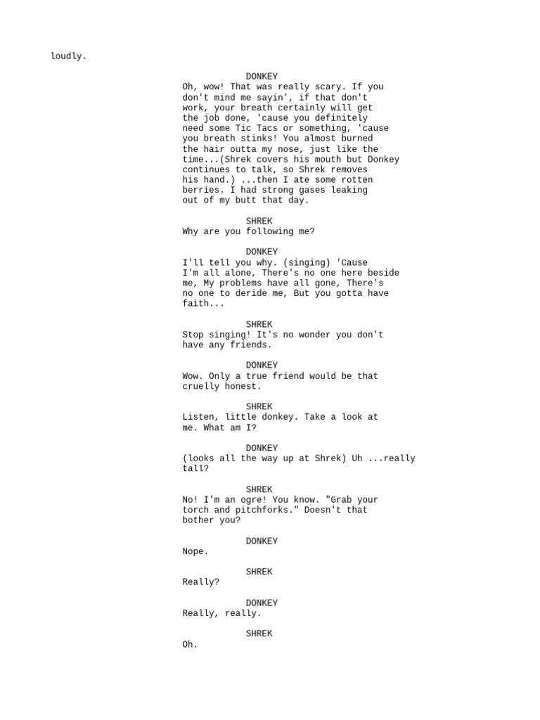 Shrek script 3 | PDF