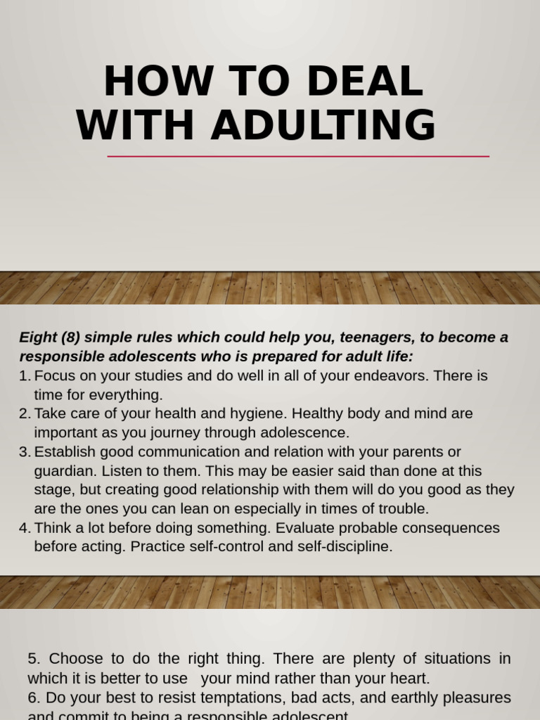 How To Deal With Adulting | PDF | Adolescence | Interpersonal Relationships