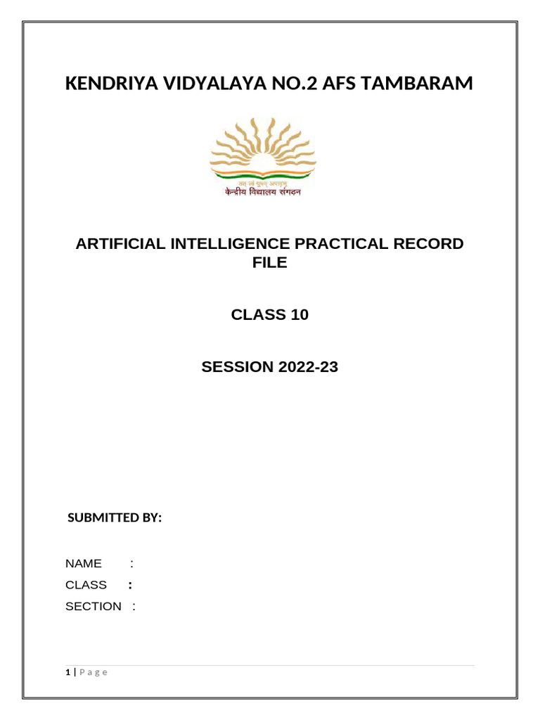 Class 10 AI Record | PDF