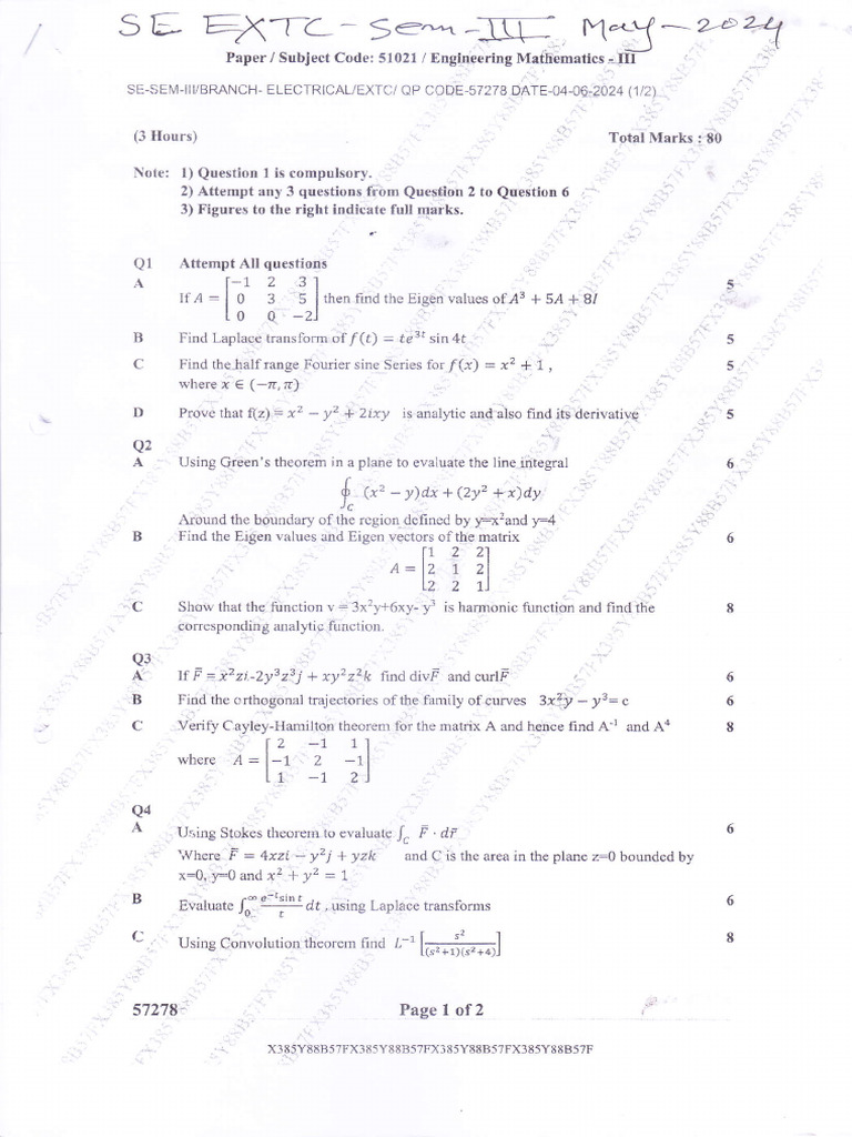 Se Extc Sem - Iii May - 2024 | PDF