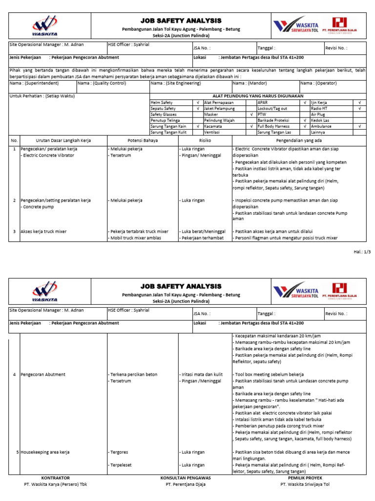 JSA Pengecoran AButment | PDF