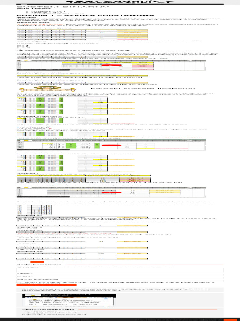 SYSTEM BINARNY Przykłady I Zadania Z Rozwiązaniami | PDF