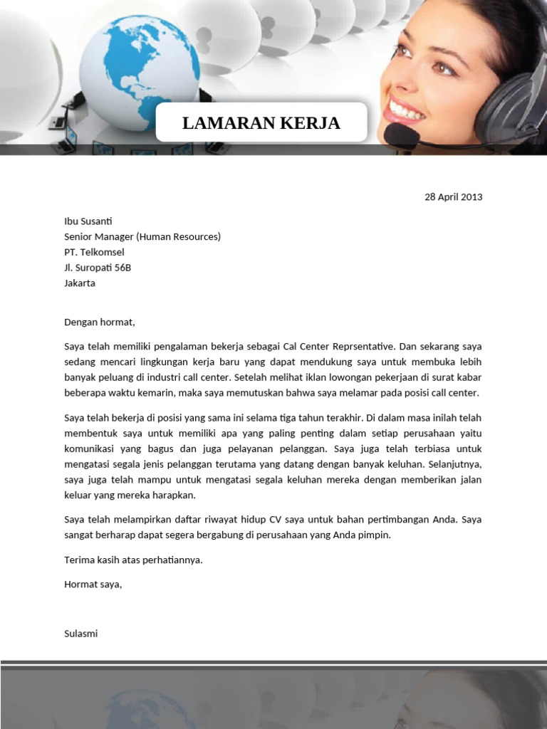 Lamaran Call Center | PDF