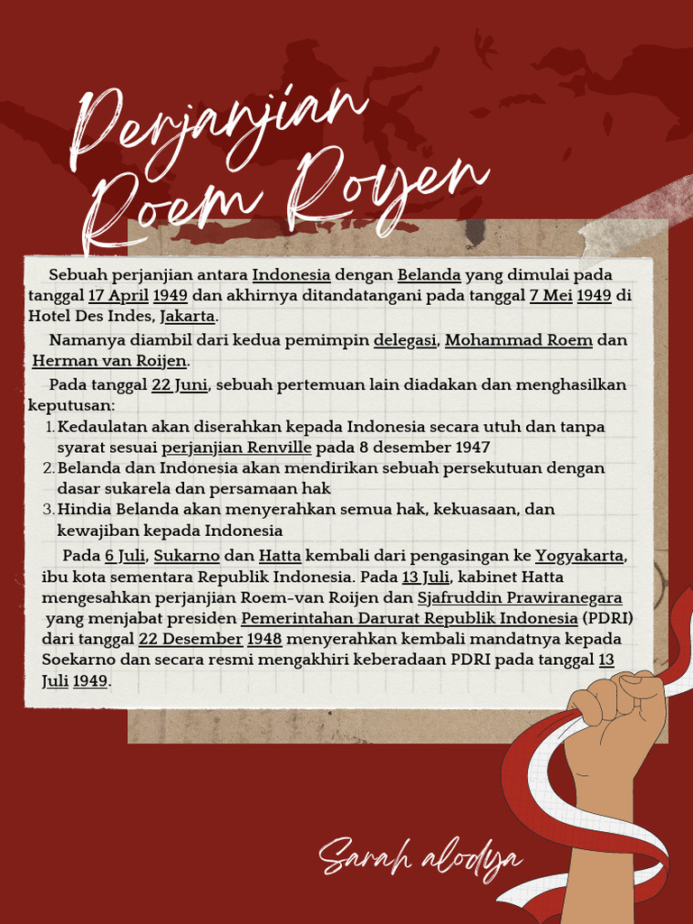 Perjanjian Roem Royen Sarah Alodya XI - Farmasi | PDF