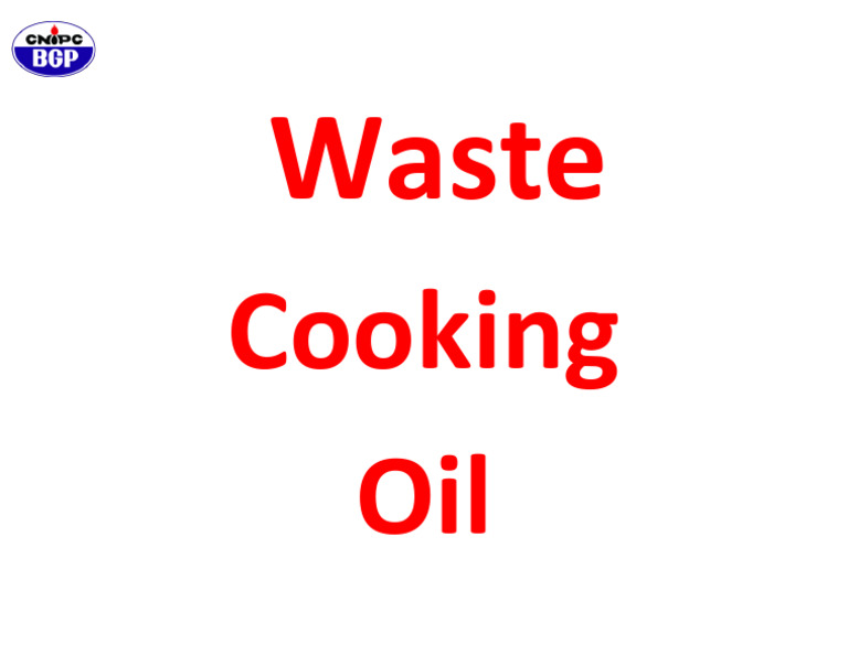 Waste Cooking Oil Sign | PDF