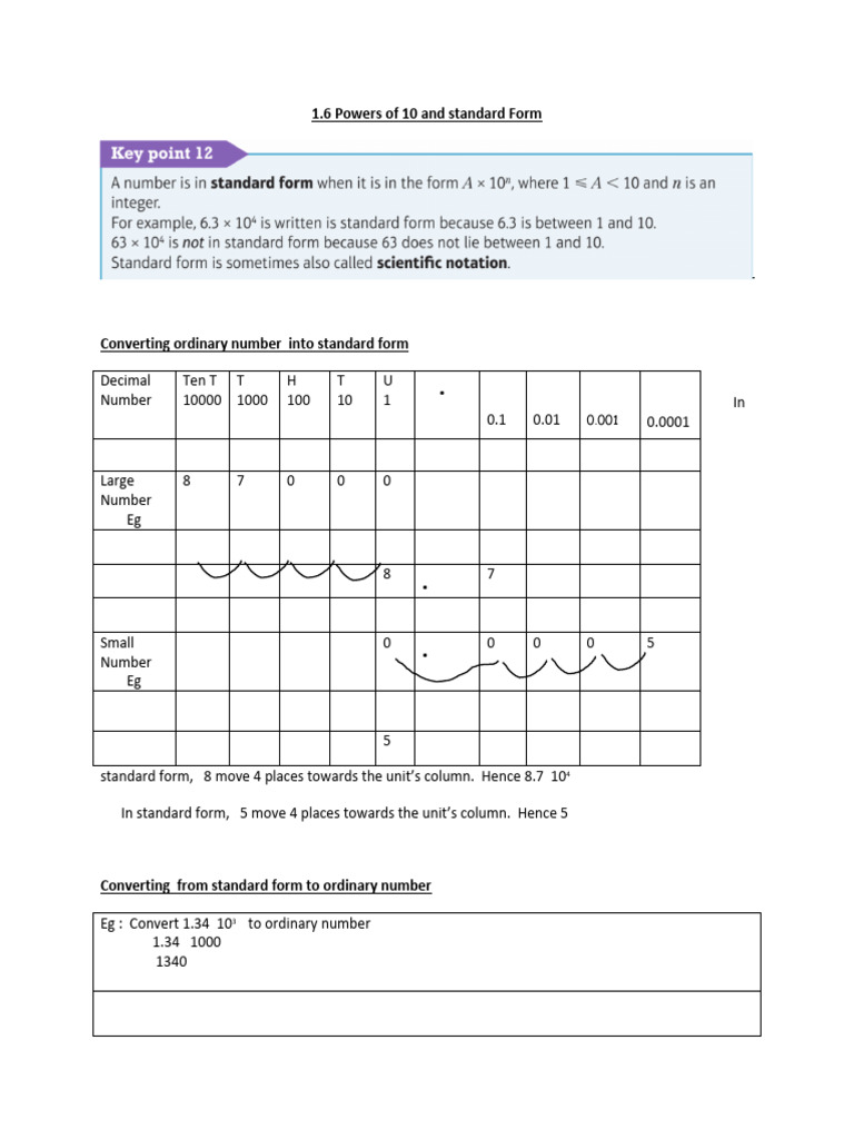 Powers of l0 and Standard Form | PDF