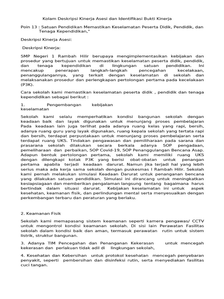 Akreditasi Butir 13 Dan 14 | PDF