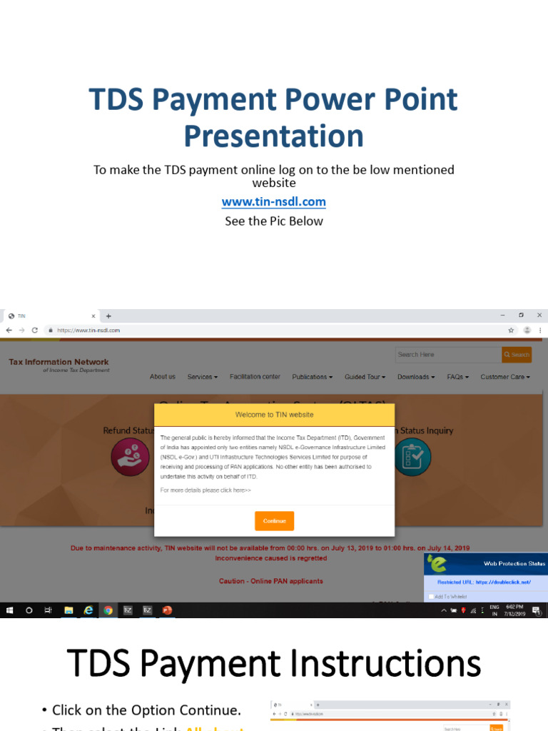 TDS Payment Power Point | PDF