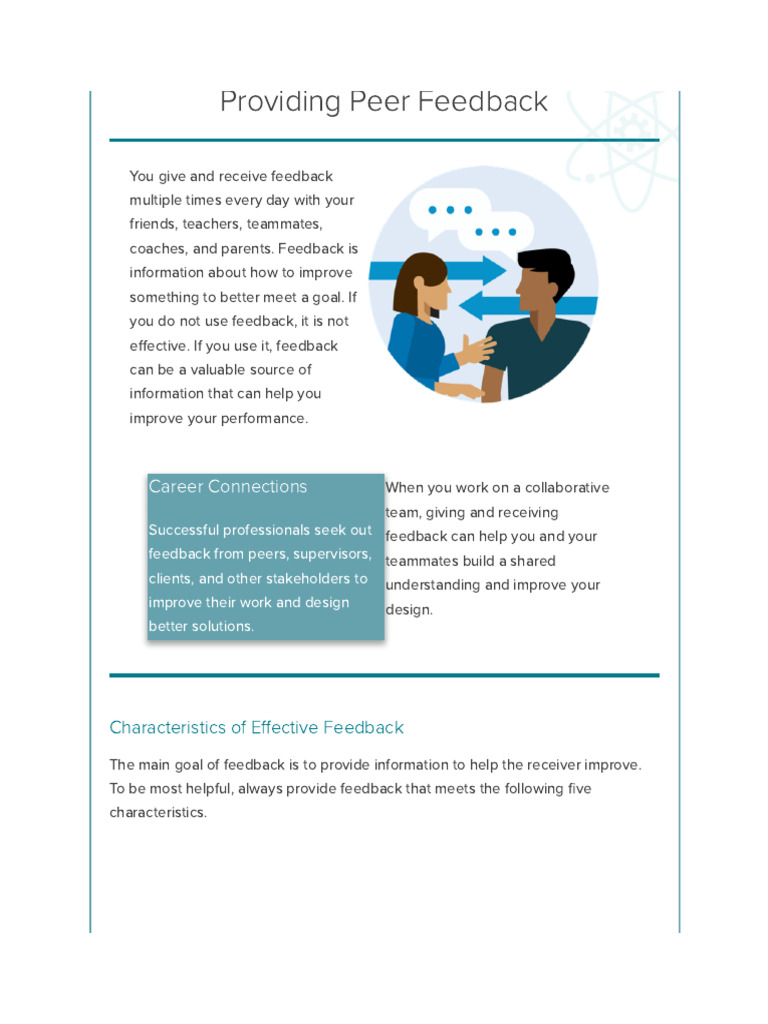 Providing Peer Feedback | PDF