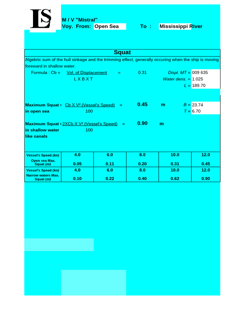 Squat Calculation | PDF | Science & Mathematics