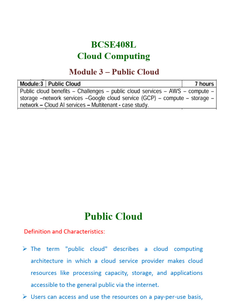 10-Module 3 - Public Cloud and Benefits-09-08-2024 | PDF | Cloud ...