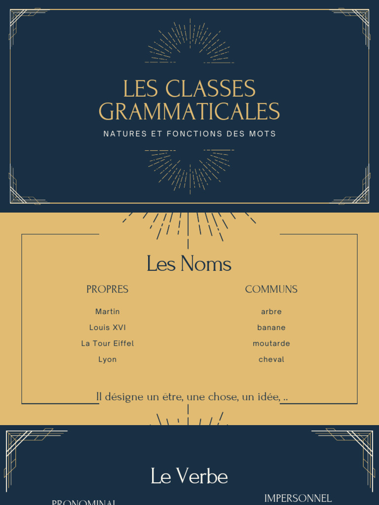 Les Classes Grammaticales (Elian) | PDF