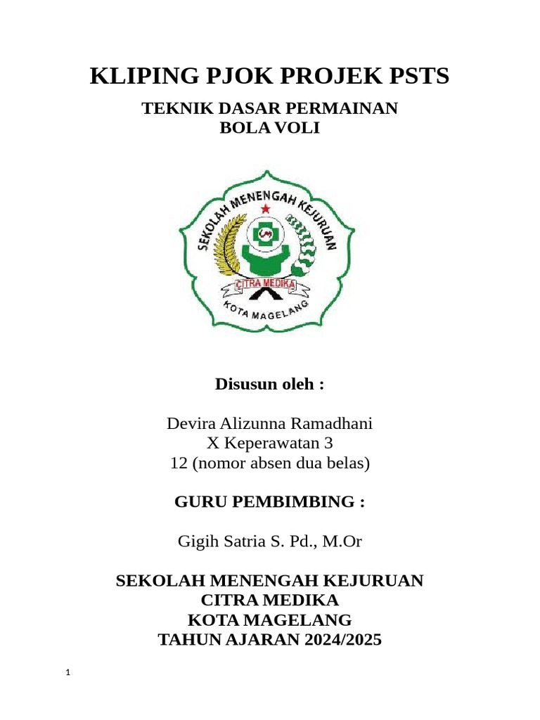 Dokumen Projek Pjok Psts | PDF