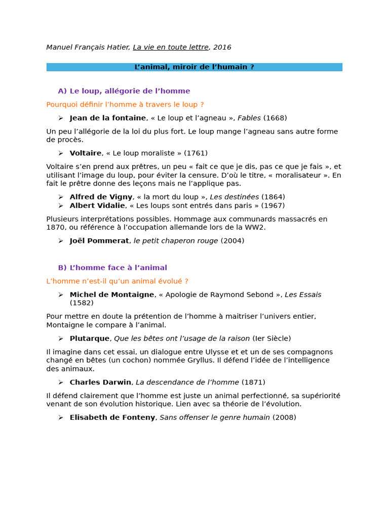 Fiche de culture littéraire | PDF