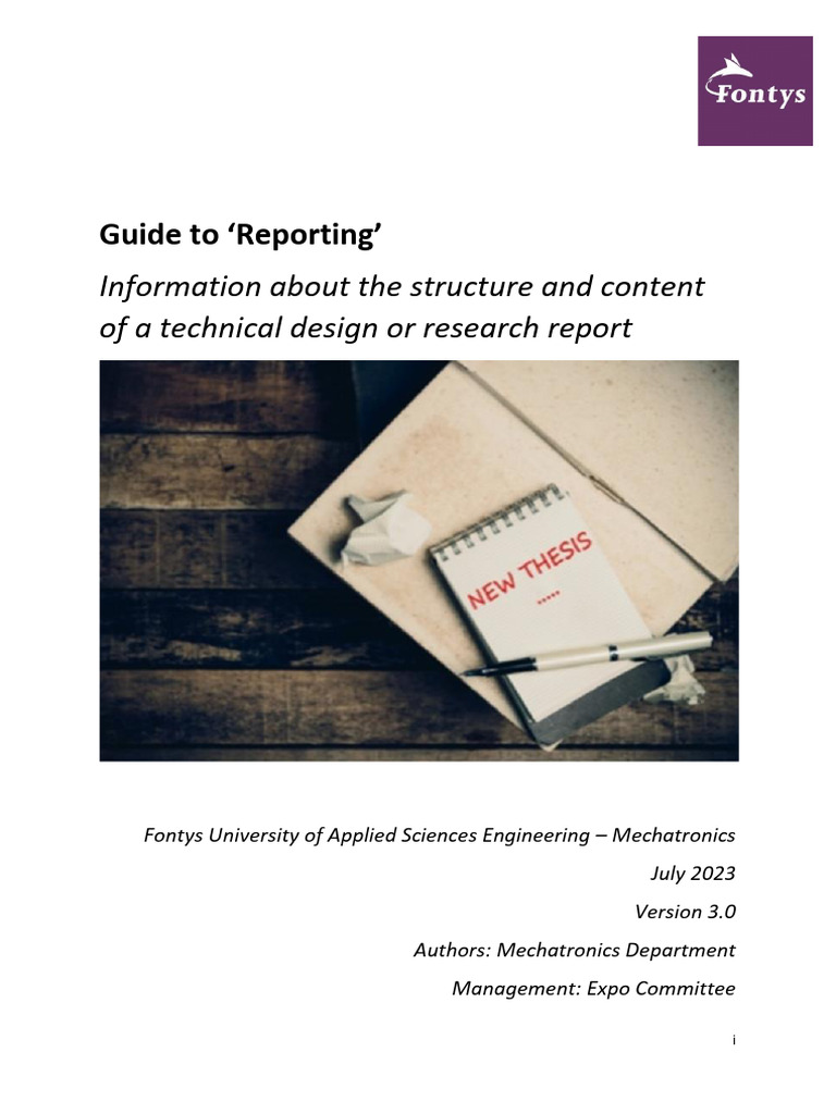 Guide to reporting (ver 3.0) | PDF