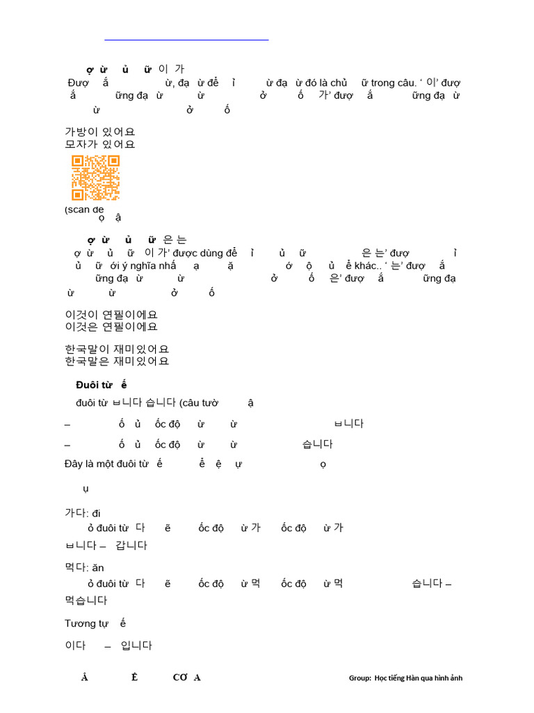 42 Cấu Trúc Ngữ Pháp Tiếng Hàn Sơ Cấp - Jaemy | PDF