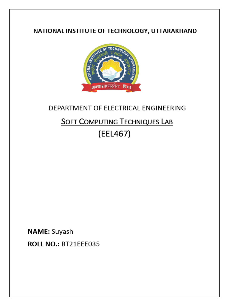SOFT COMPUTING LAB MANNUAL | PDF