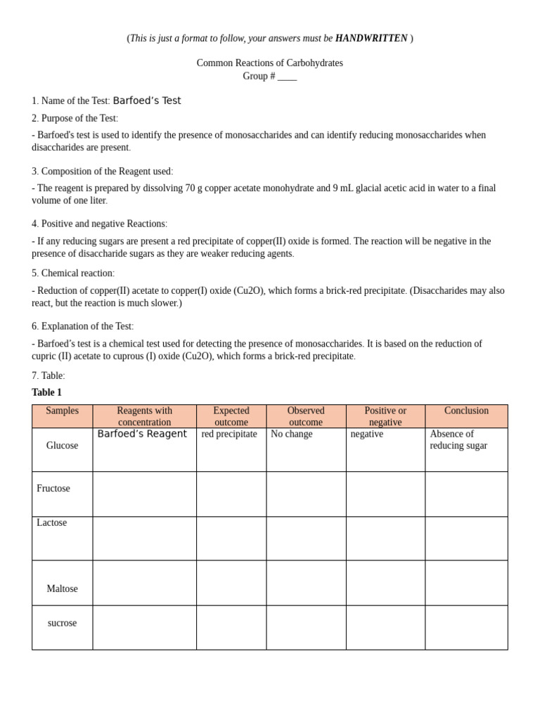 Barfoeds Test | PDF