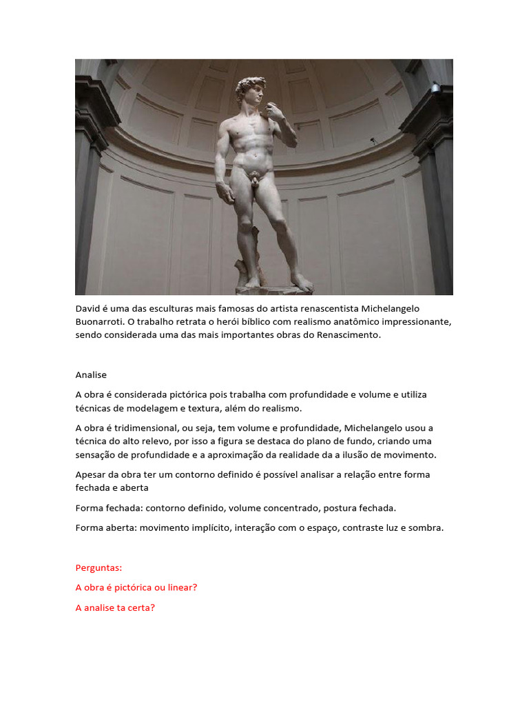 analise Davi Michelangelo | PDF